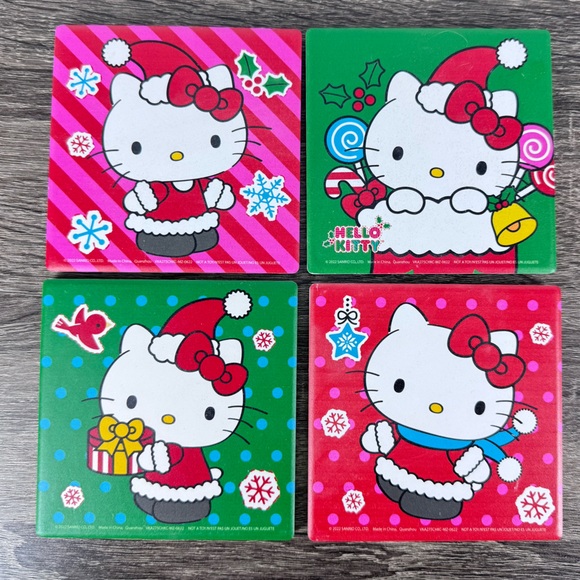 Hello Kitty | Holiday | New Hello Kitty Christmas Coasters Set Of 4 ...